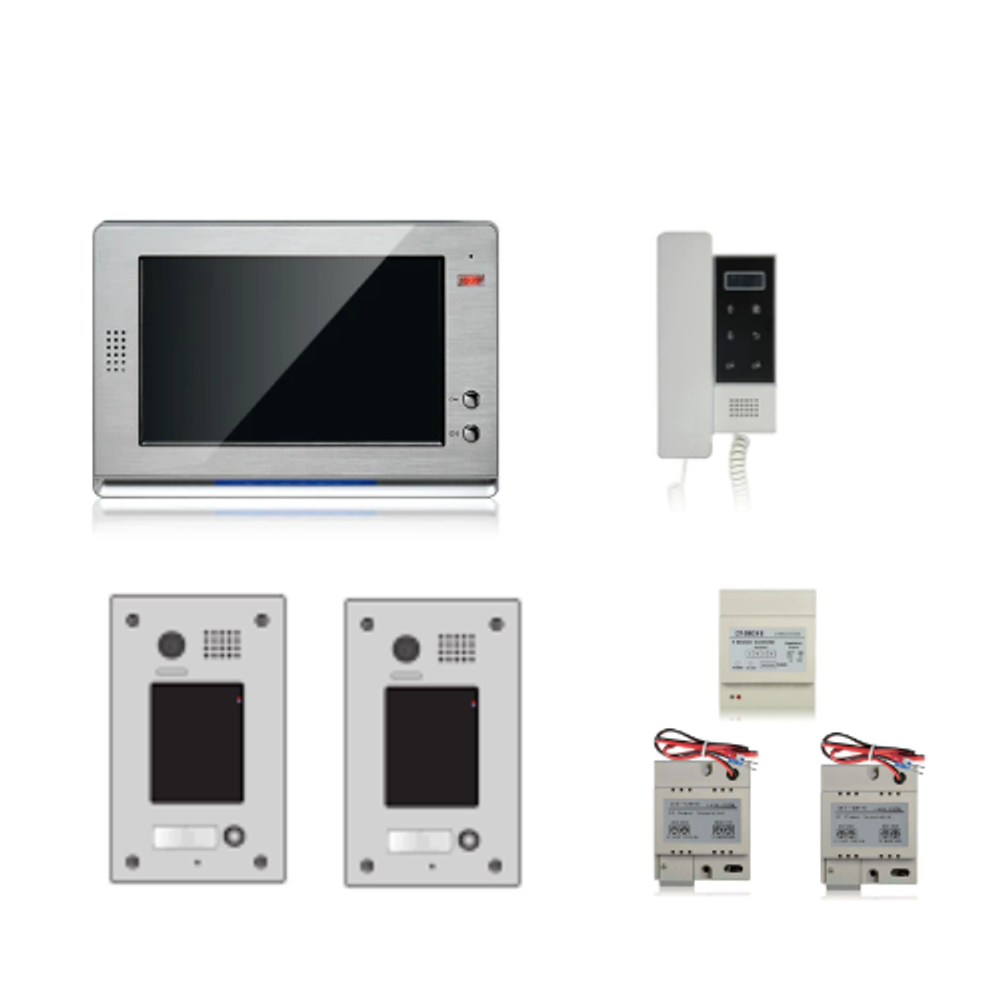 V-Tek - V-Tek-Kit1 Video Intercom Kit 10" Screen, audio & 2 flush card | Essential Security Supplies