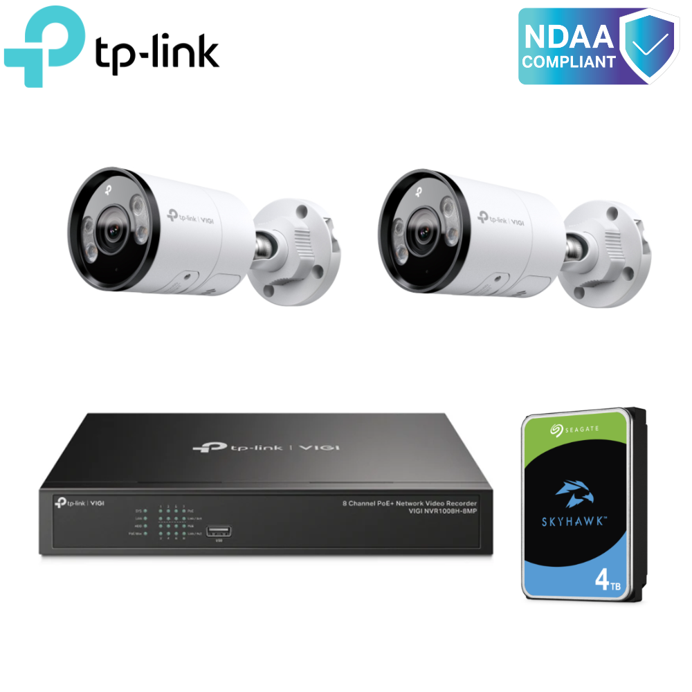 TPL-Kit8-5M2B-4TB - TP-Link 8ch Surveillance Kit 4TB & 2x 5MP Active D ...