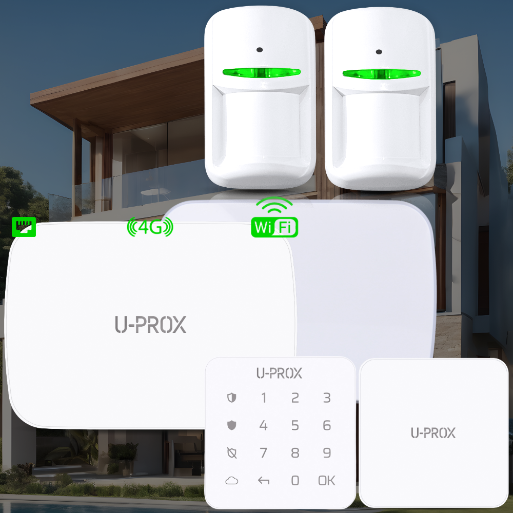 U-Prox-Kit2 - Wireless Control Hub, 2x Combi PIR, 1x Keypad, 1x Indoor ...