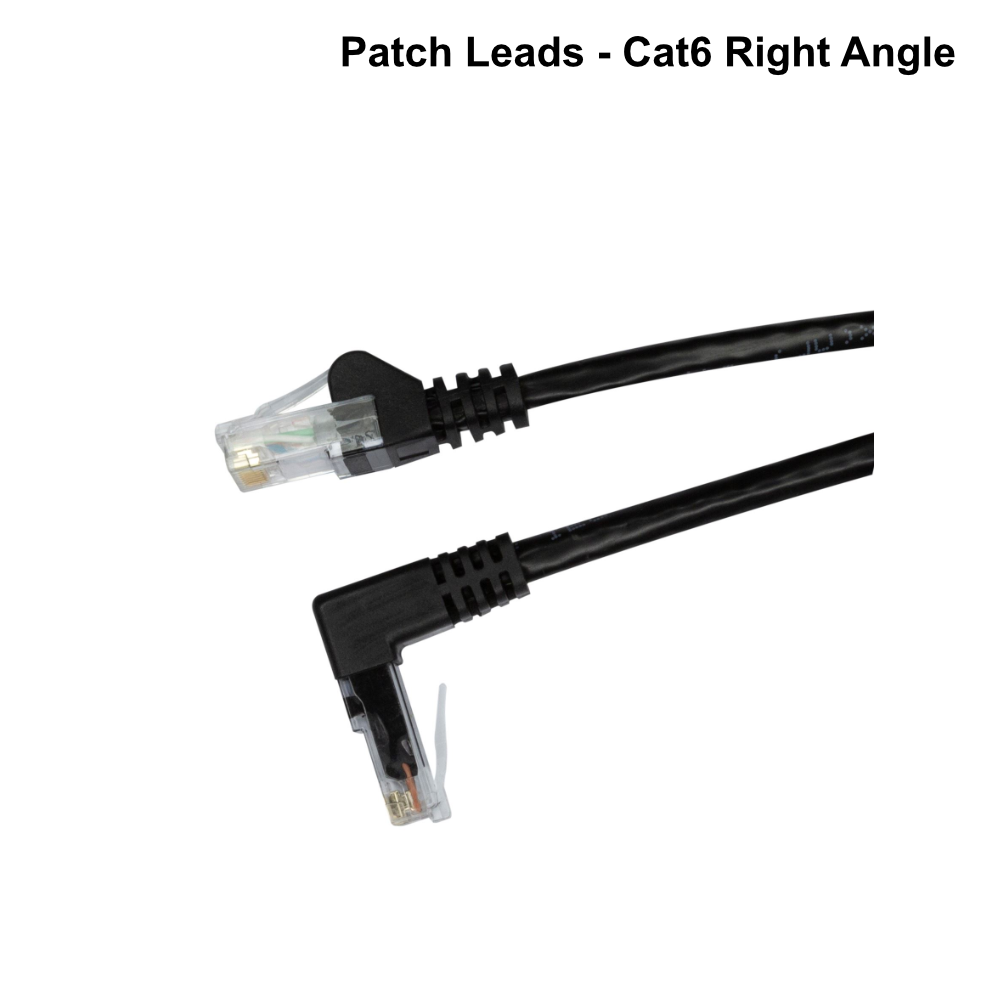 Cat6 Black UTP Right Angled Patch Lead (T568A Specification) 250MHz ...