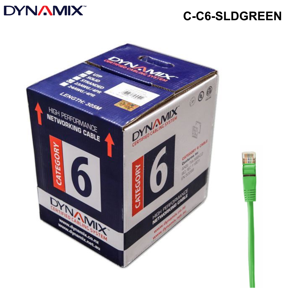 C-C6-SLD - 305m Cat6 Blue UTP SOLID Cable Roll, 250MHz, 23AWGx4P, PVC ...