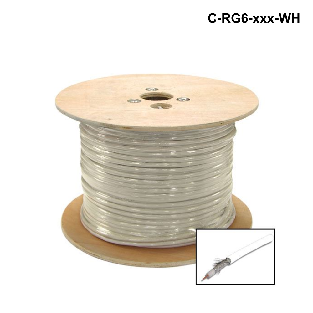 C-RG6-WH- RG6 Shielded Cable White 75ohm. 18AWG solid core - Sky Appro ...