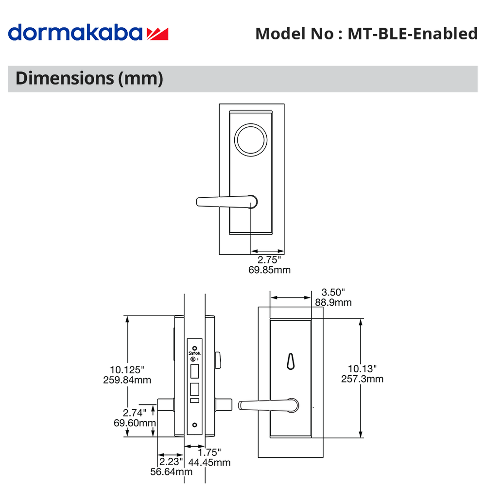 MT-BLE Enabled - dormakaba - Saflok MT RFID (Bluetooth enabled ...